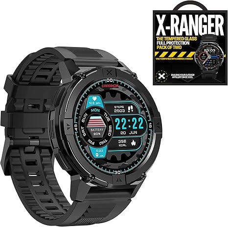 Amazon.com: CARBINOX X-Ranger Smart Watch with Tempered Glass (2 Pack ...