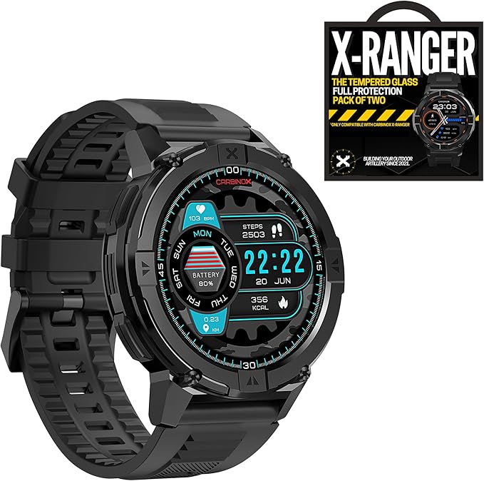 Amazon.com: CARBINOX X-Ranger Smart Watch with Tempered Glass (2 Pack ...