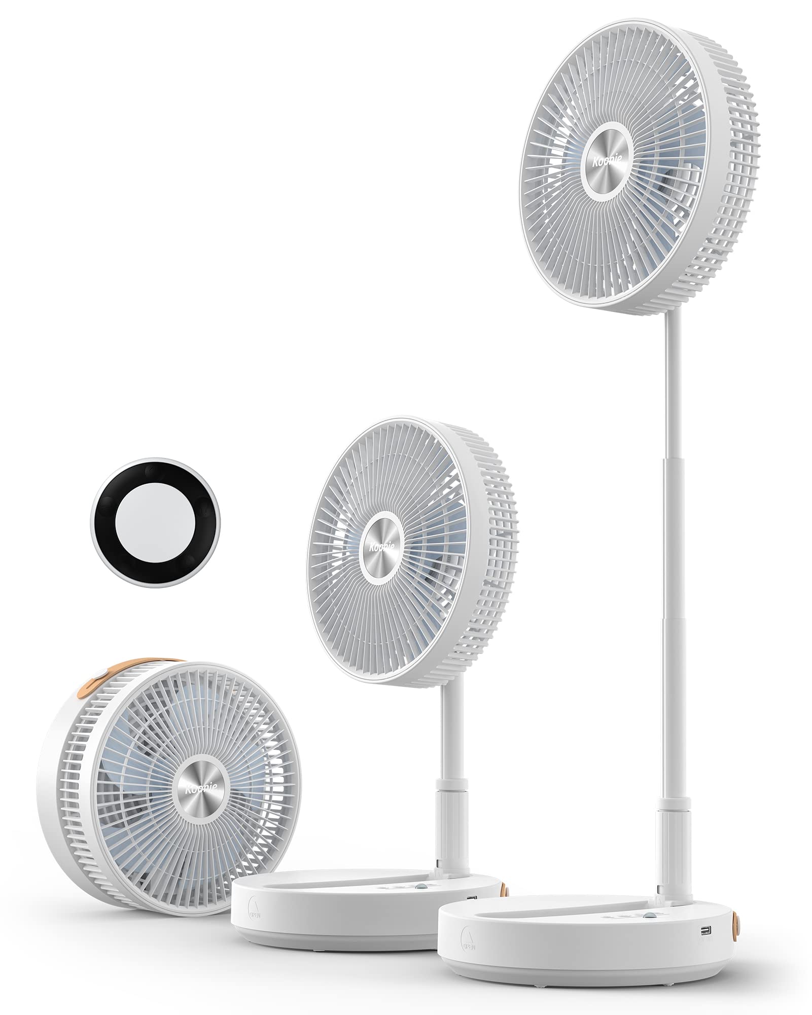 Koonie Portable Fan, 10 Inch Foldable Stand/Desk Fan up to 50 Hours 4 ...