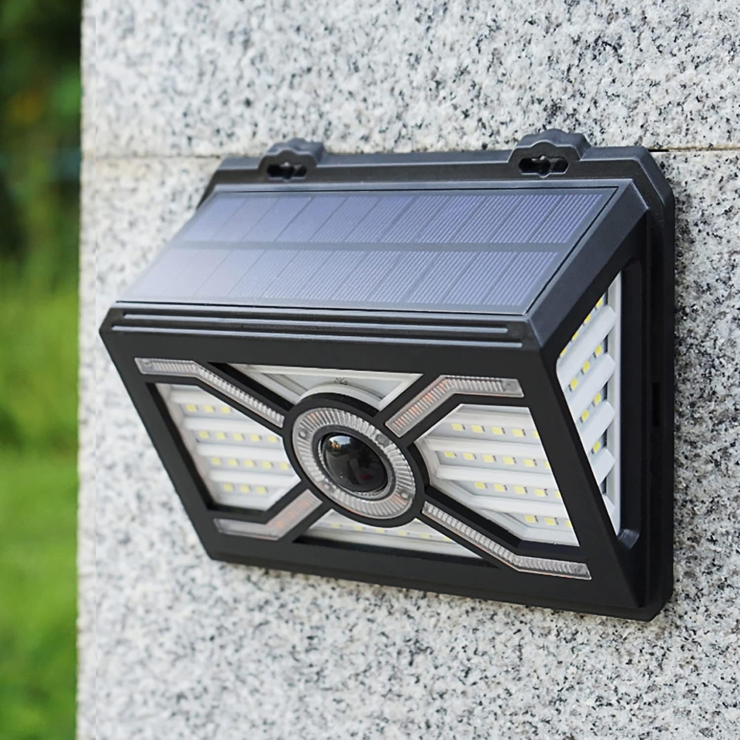 HLC 2 Pack Outdoor Solar Security Lights IP65 Waterproof Fence Motion ...