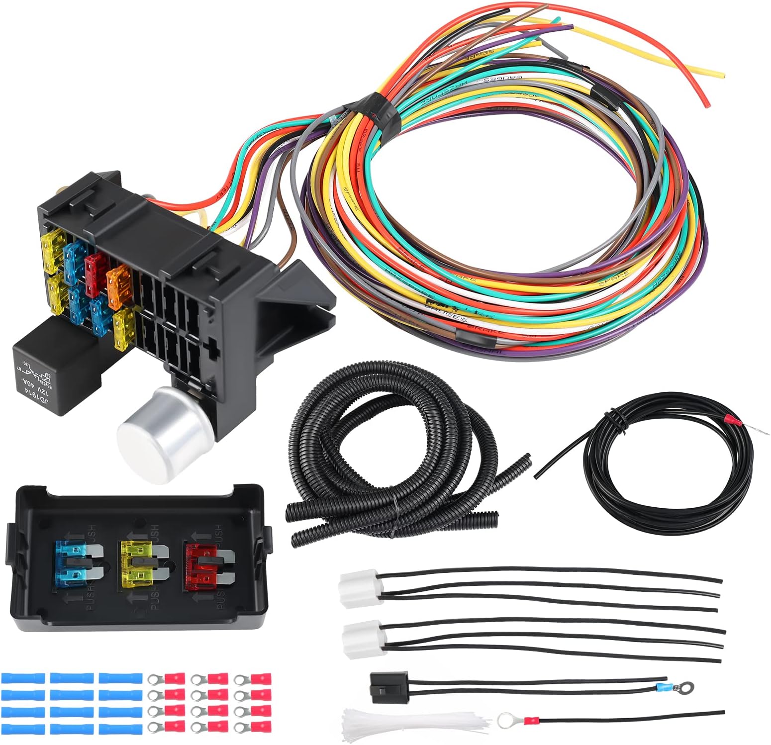 Amazon.com: WMPHE 8 Circuit Wiring Harness - Universal Wire Harness Kit ...