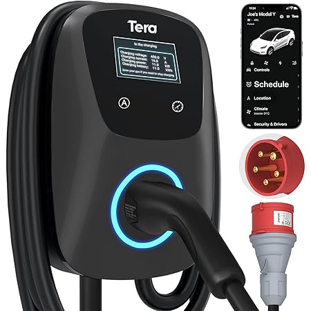 Tera EV Charger Smart App with 1 x 2 11 W Home Charging Station 400 V CE & TÜV Wallbox 7 m ...