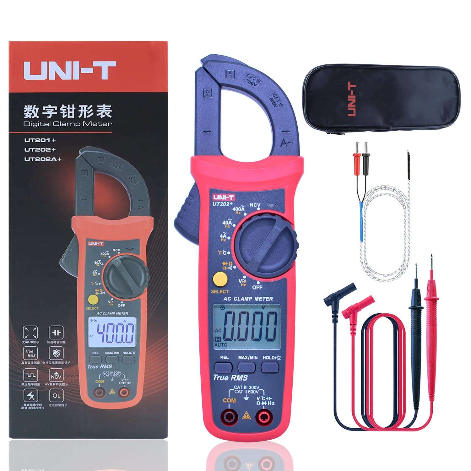 Snapklik.com : UNI-T Digital Clamp Meter Auto Range TRMS AC 400A,AC DC ...
