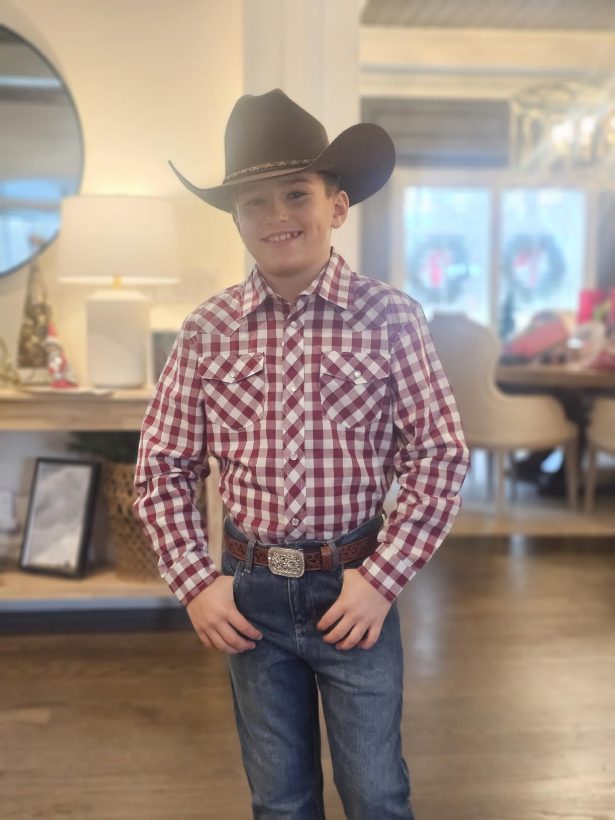 Amazon.com: WOWOGO Kids Western Belt for Boys Girls Genuine Leather ...