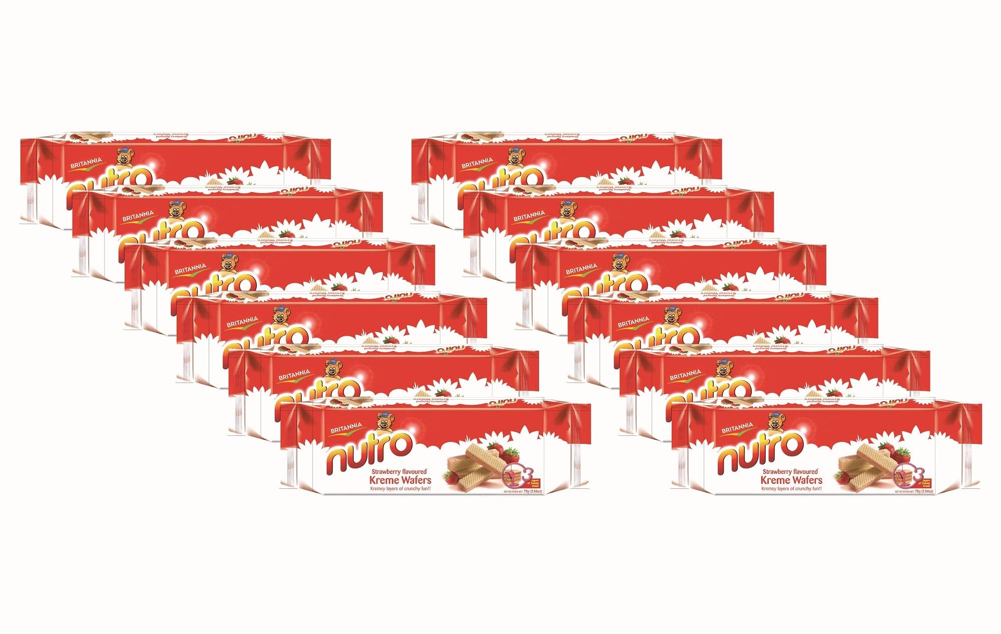 Amazon.com: BRITANNIA Nutro Wafers Strawberry 2.64oz (75g) - Healthy ...