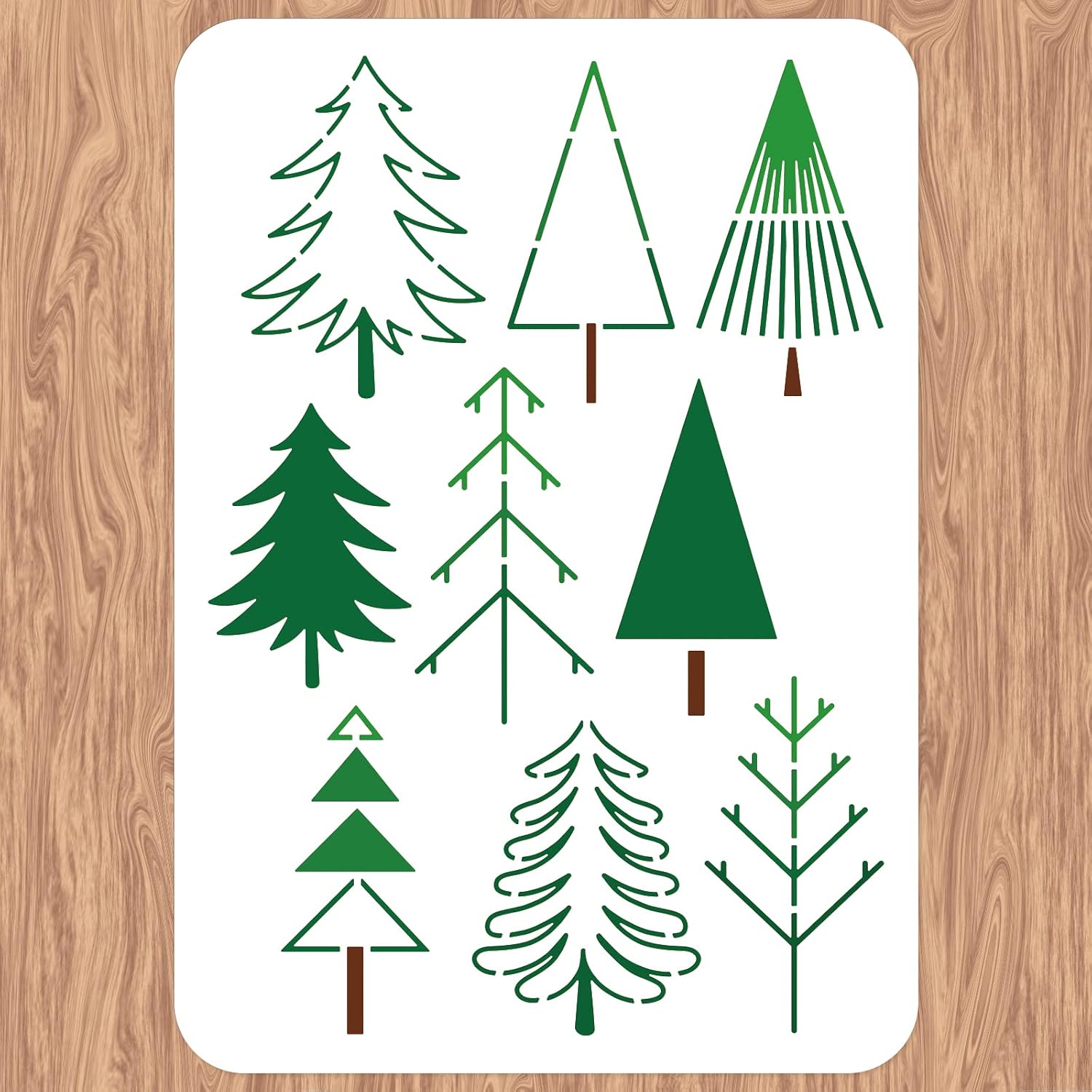 Amazon.com: INFUNLY Pine Tree Wall Stencils for Painting Geometric Tile ...