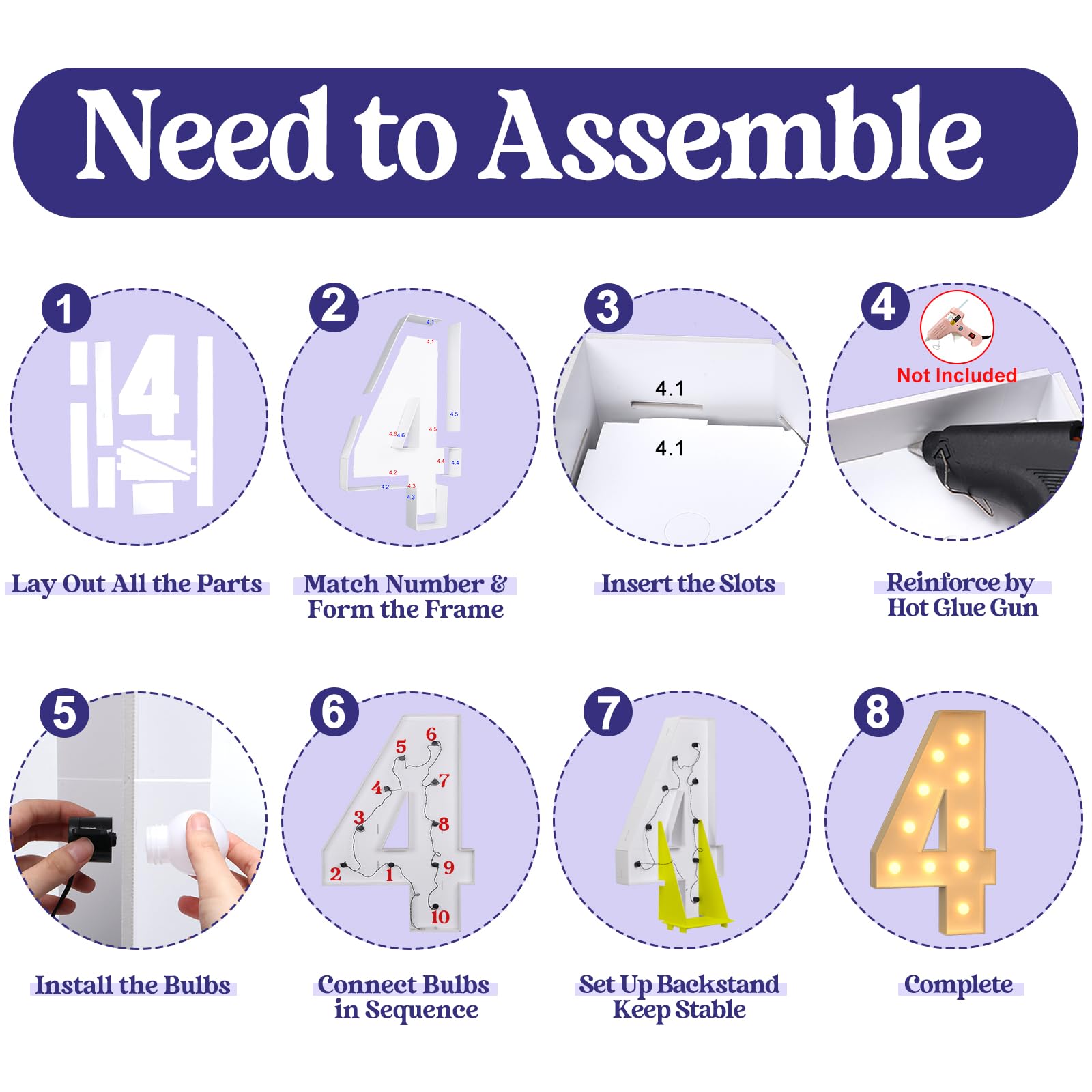 Snapklik.com : 4FT Marquee Light Up Numbers, Large Marquee Numbers For ...