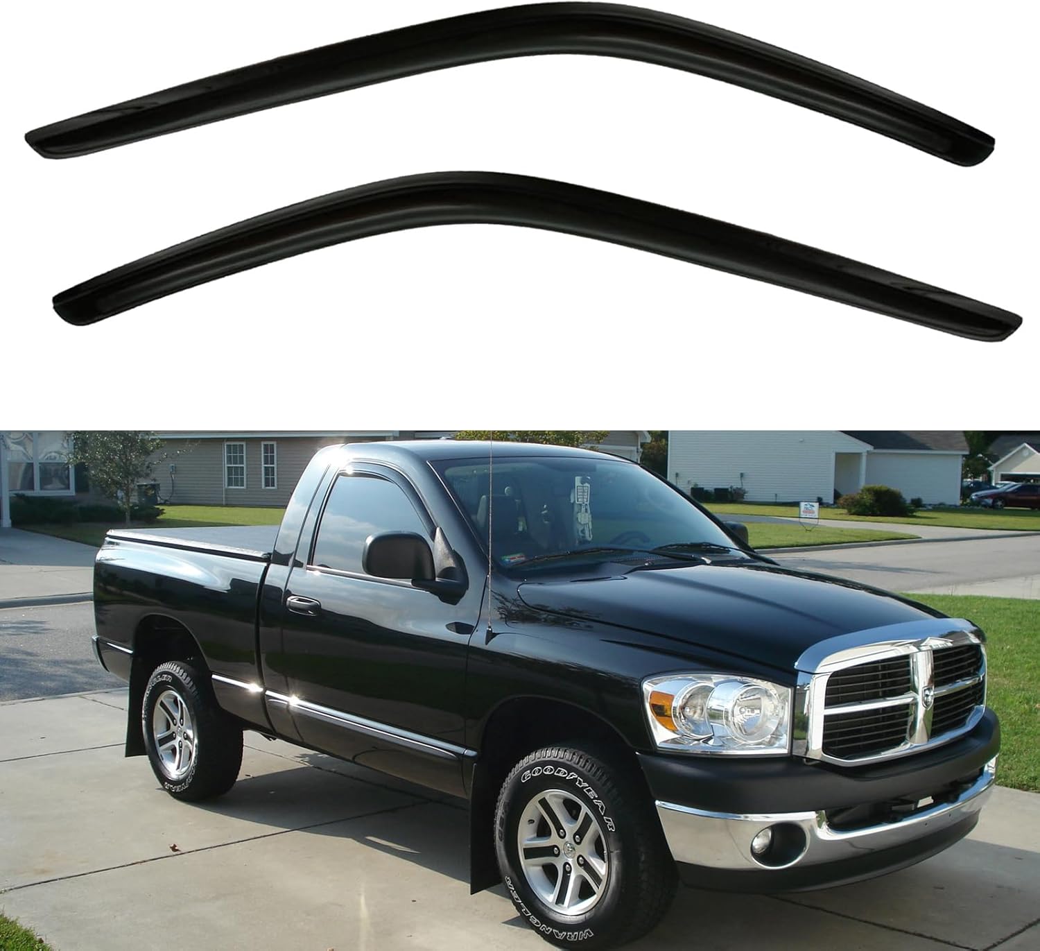Amazon.com: Window Visors Rain Guards for 2002-2008 Dodge Ram 1500 ...