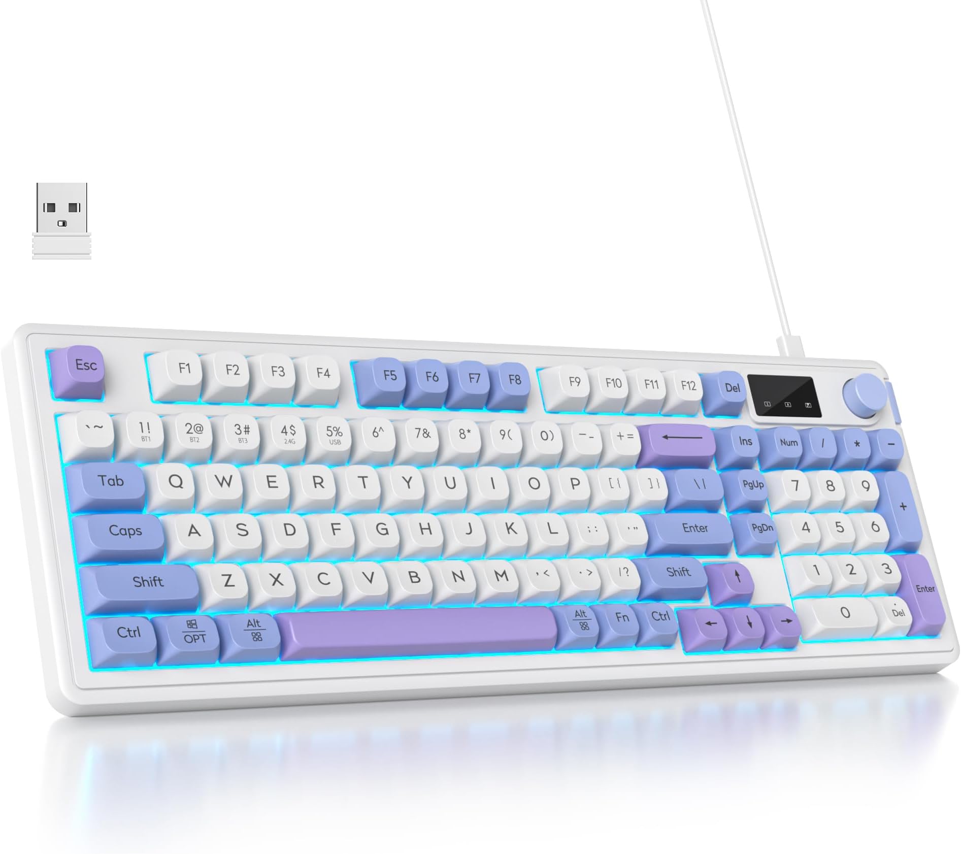 Amazon.com: 60% Mechanical Keyboard 65 Key Gaming Keyboards Bluetooth 5 ...