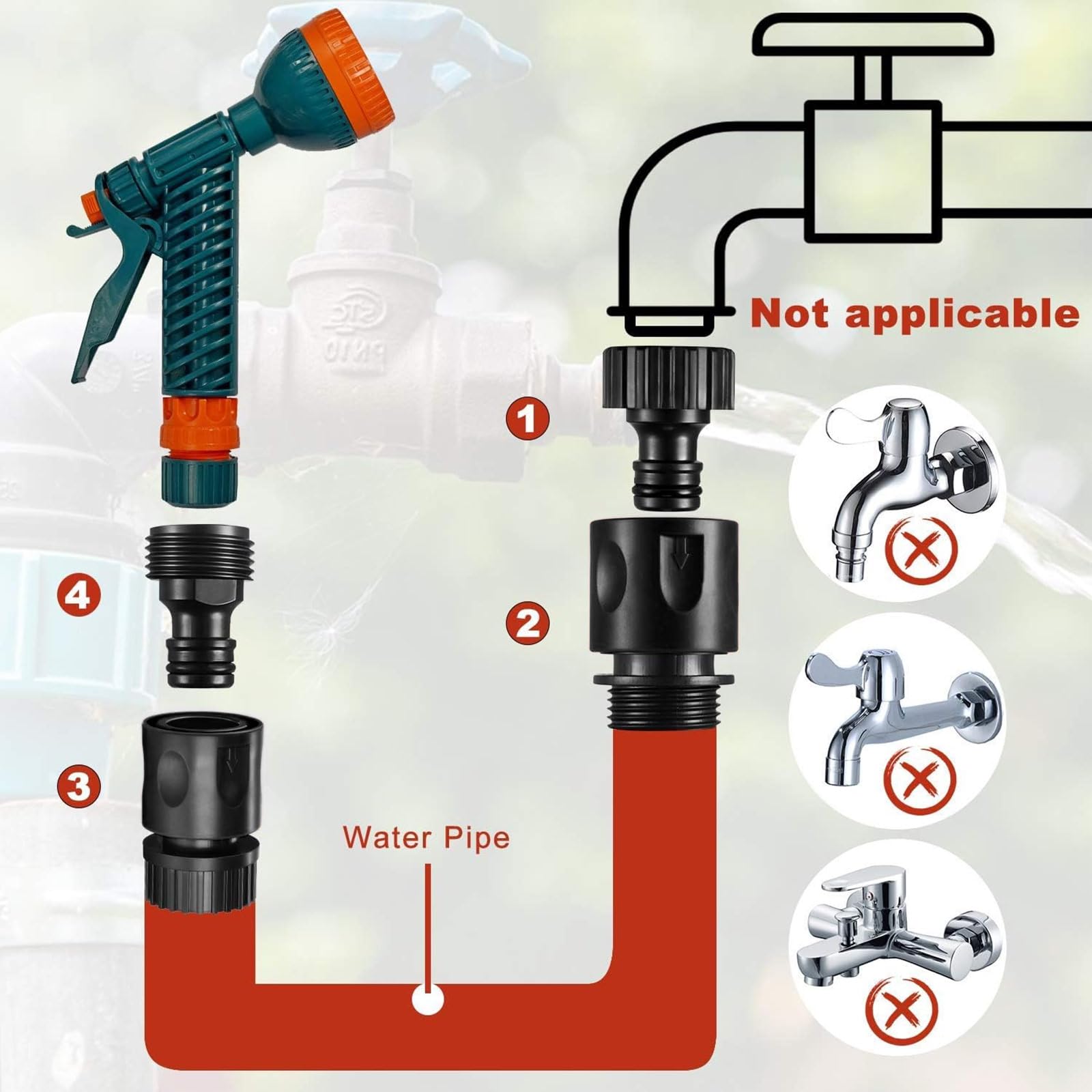 Snapklik.com : 16 Pieces Garden Hose Quick Connector 3/4 Inch Plastic ...