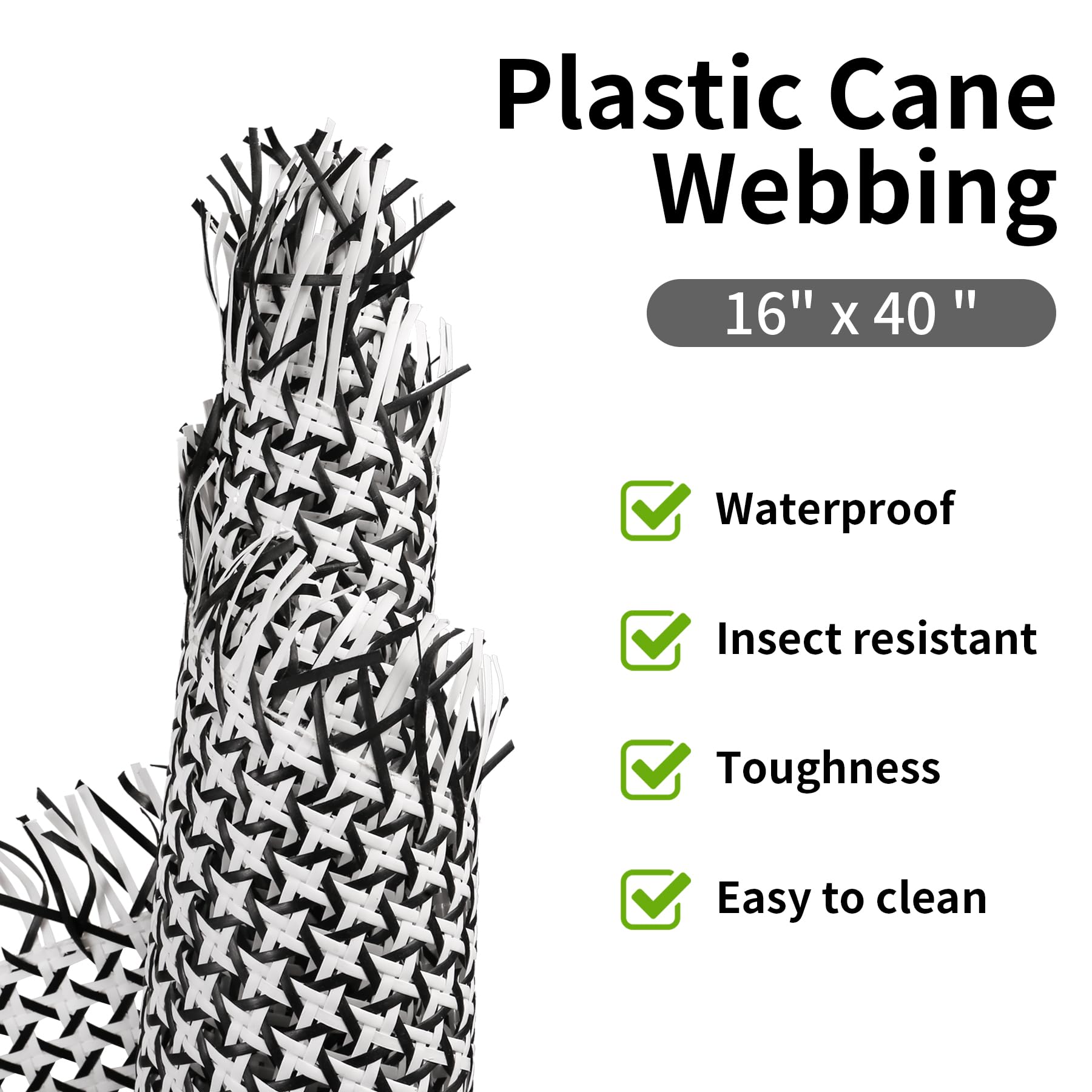 Snapklik.com : 16" Width Plastic Rattan Cane Webbing 3.3 Ft, Rattan ...