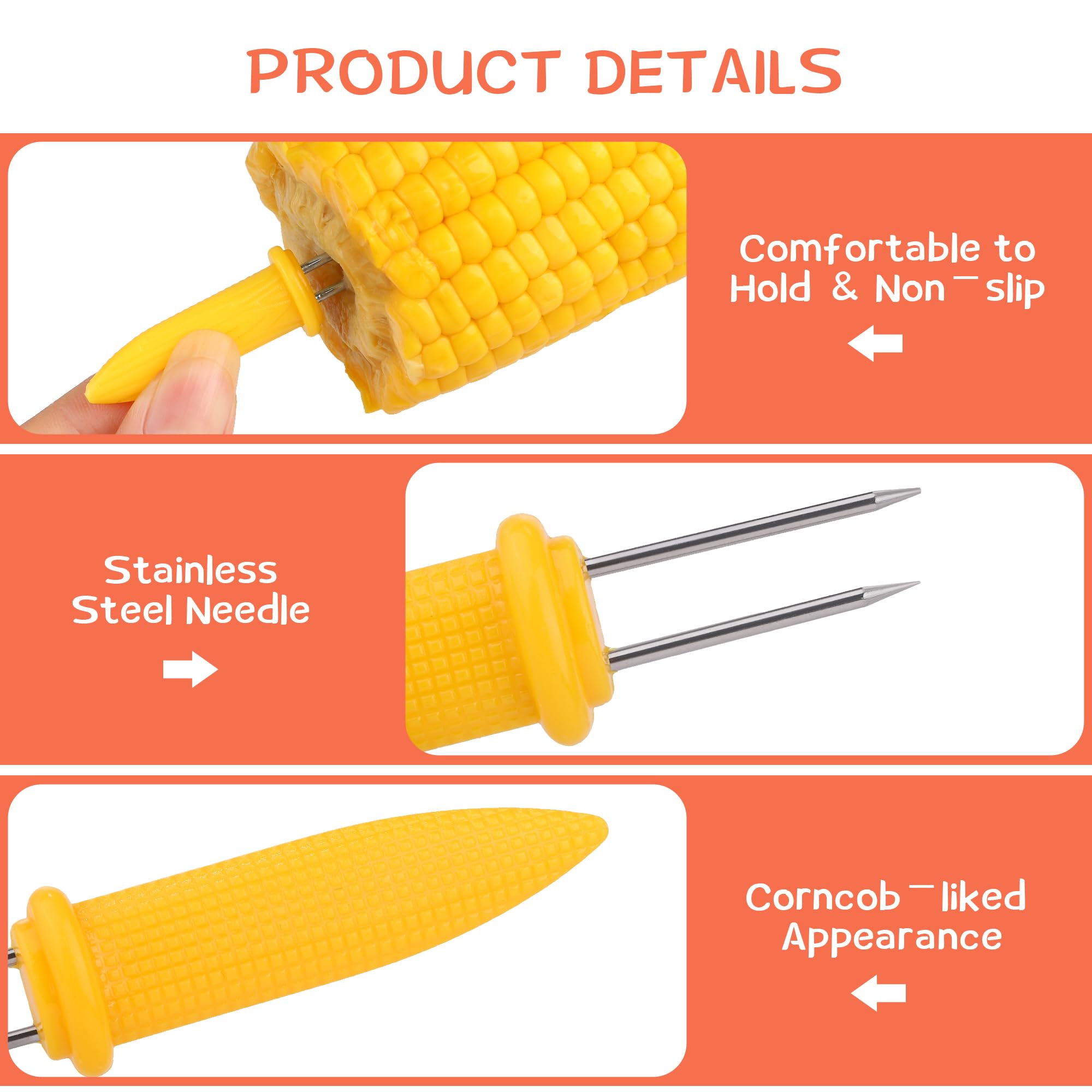 Snapklik.com : Elcoho 50 Pieces Stainless Steel Corn Holders Corn On ...