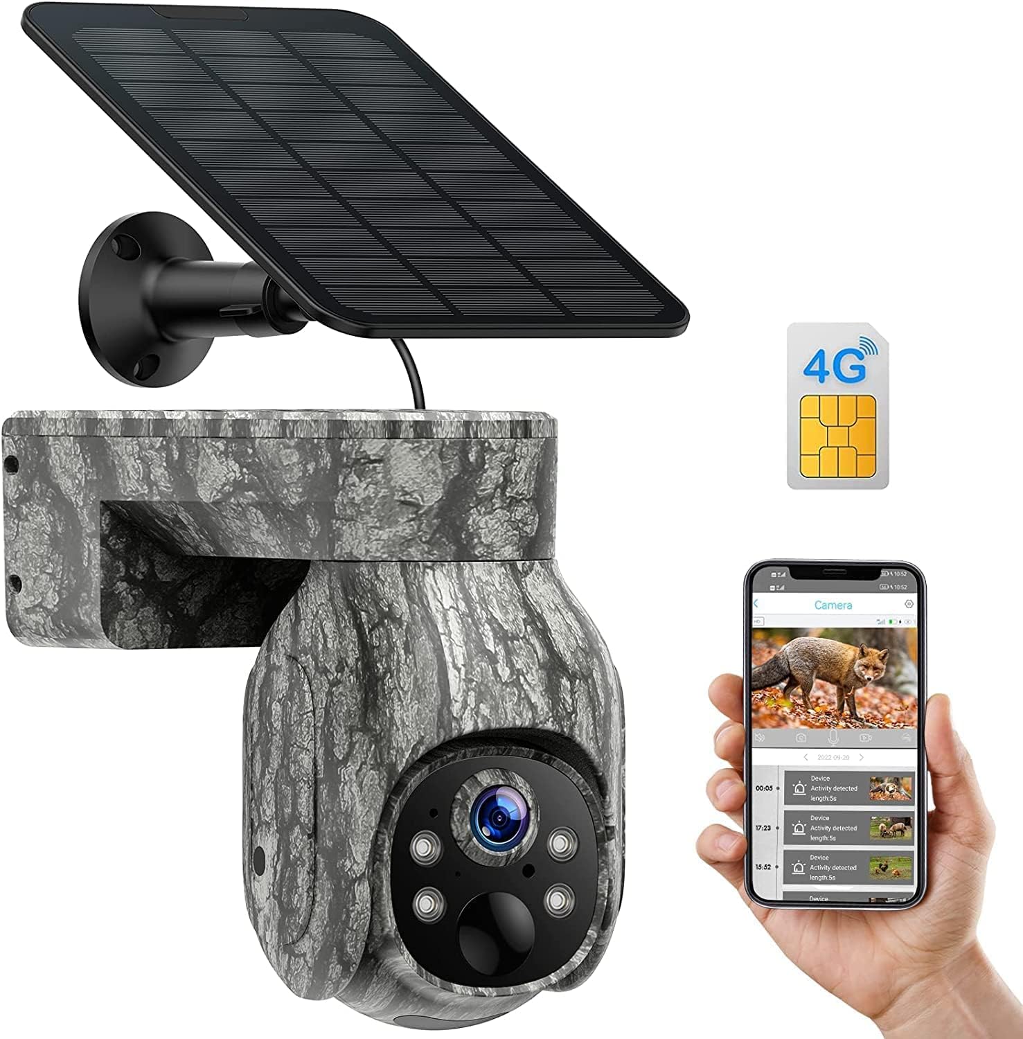 Amazon.com: Cellular Trail Camera 4G LTE Wireless 2K Solar Powered ...
