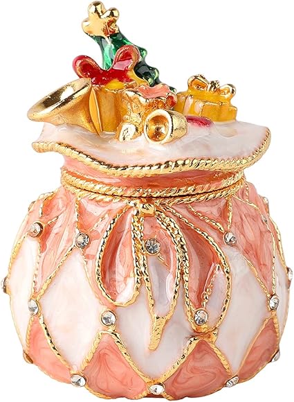 Amazon.com: Furuida Christmas Trinket Boxes Hinged Hand-Painted Enamel ...