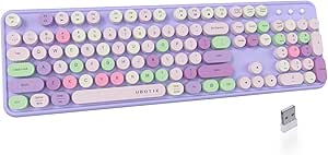 Amazon.com: UBOTIE Dual Mode Colorful Wireless Keyboard, Bluetooth and ...