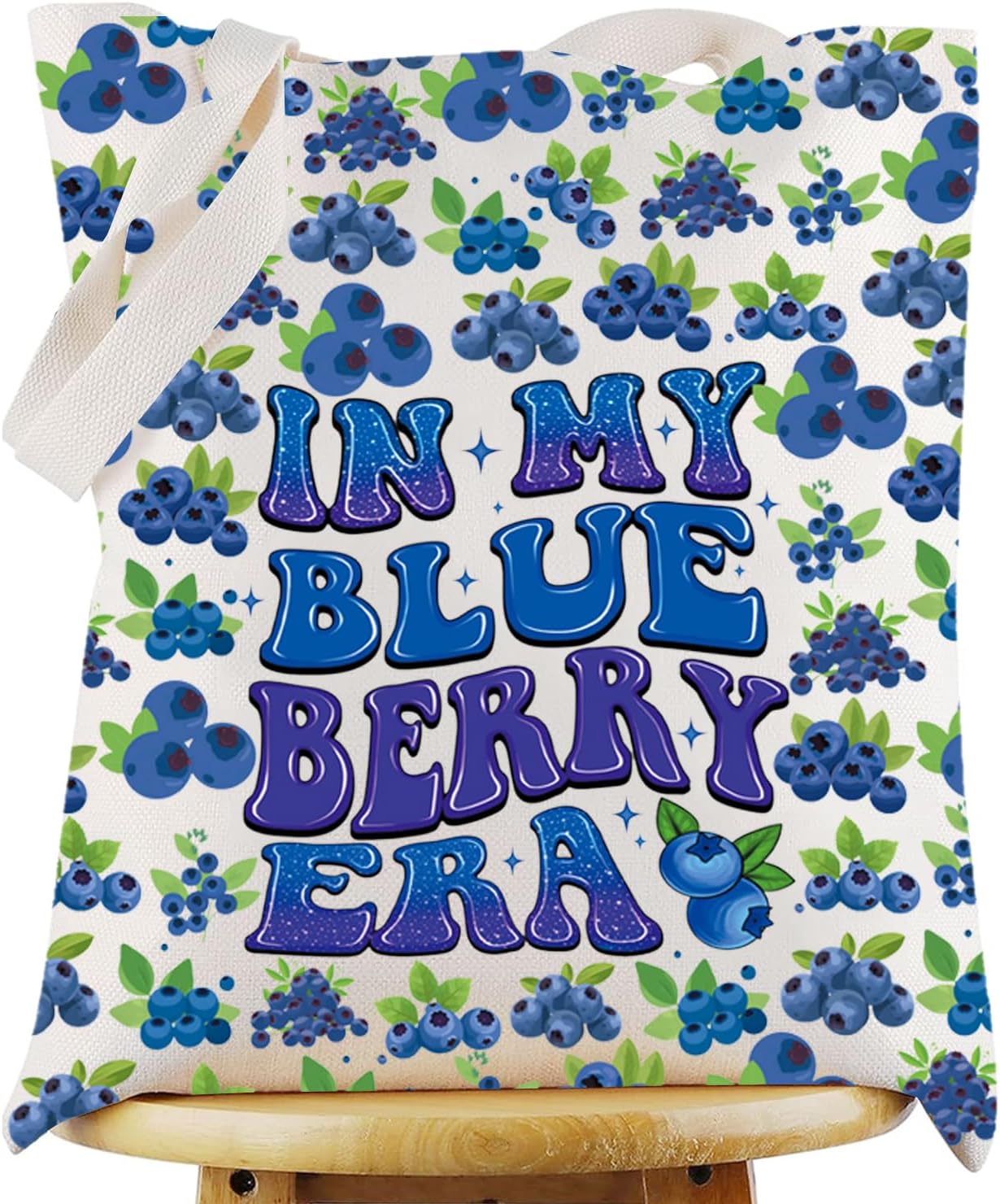 Amazon.com: G2TUP Blueberry Canvas Tote Bag Blueberry Lover Gift In My ...