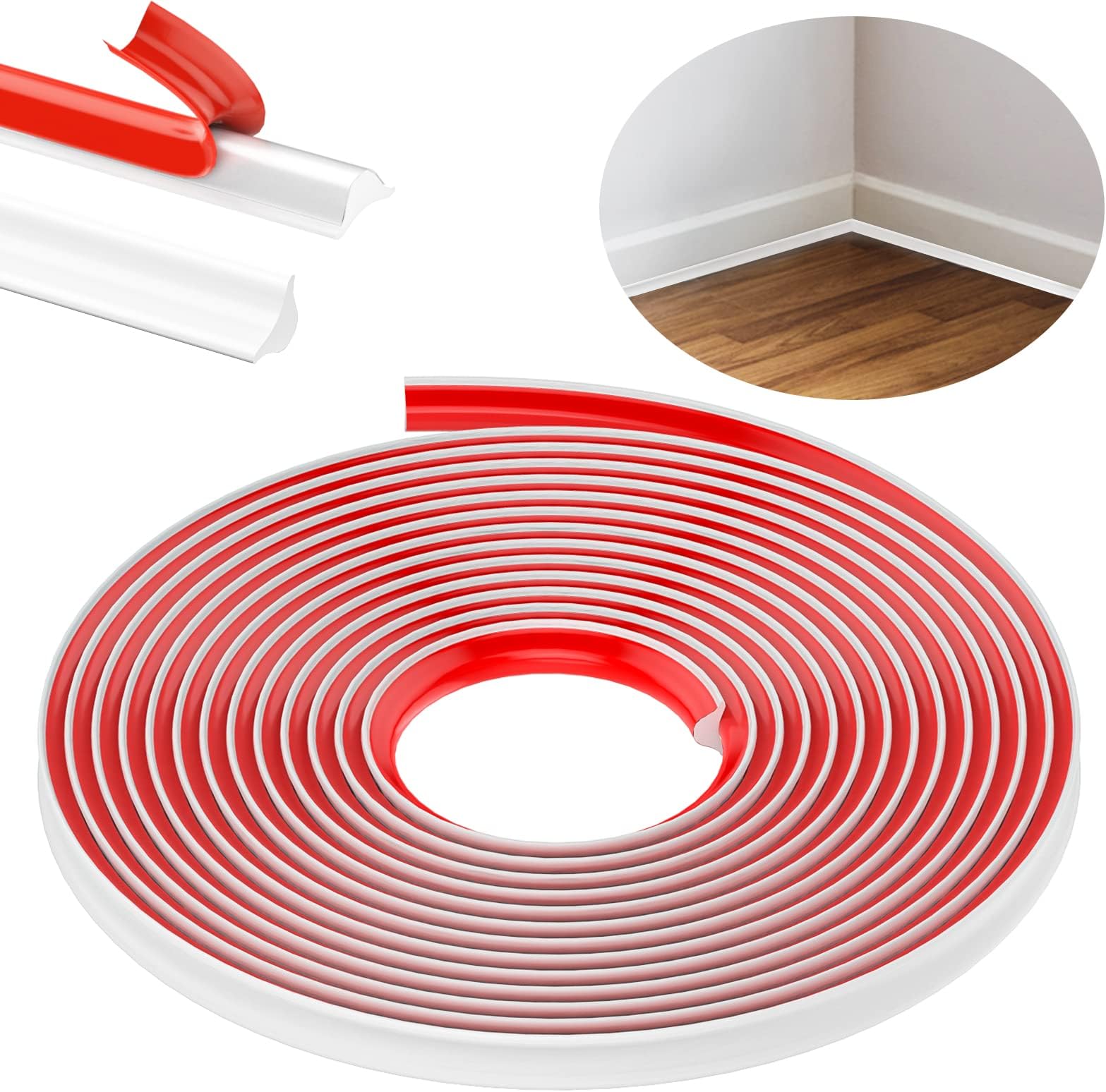 3m Skirting Board Trim, Coving for Ceilings Self Adhesive, White ...