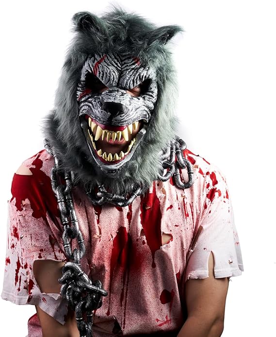 Amazon.com: Spooktacular Creations Halloween Wolf Werewolf Mask with ...