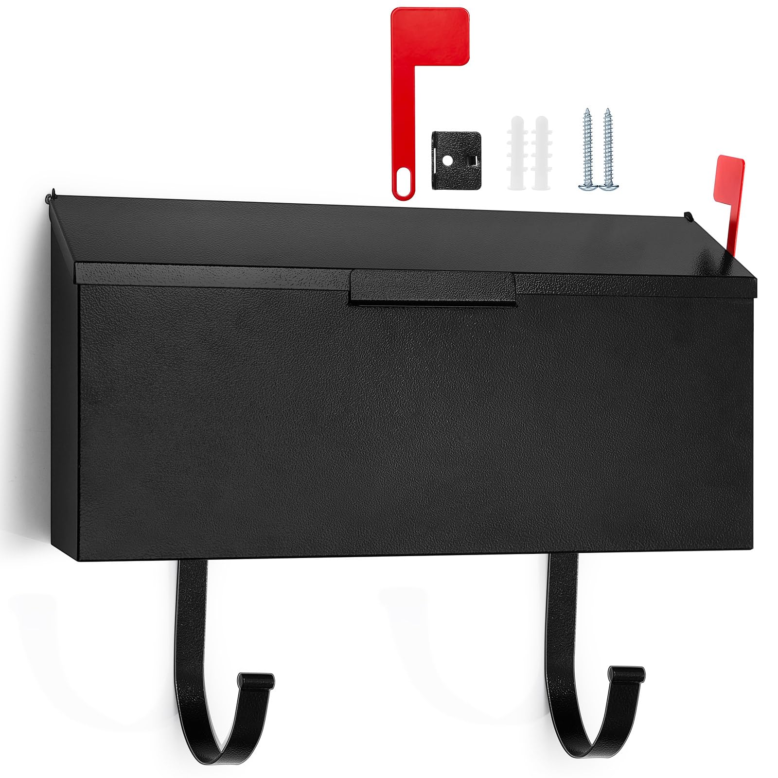 Yaocom Small Cast Wall Mount Mailbox for Outside Metal Mailbox with ...