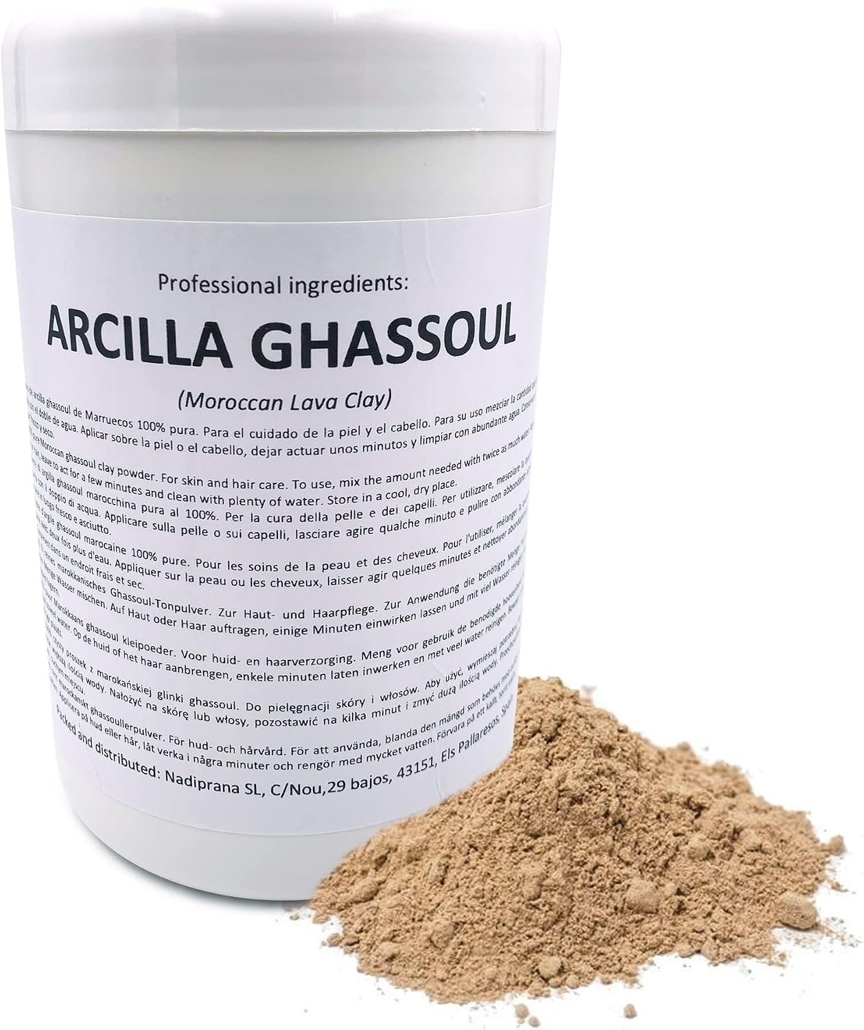 Snadi - Ghassoul Clay | 1 kg | Moroccan Lava Stone Powder | For Skin ...