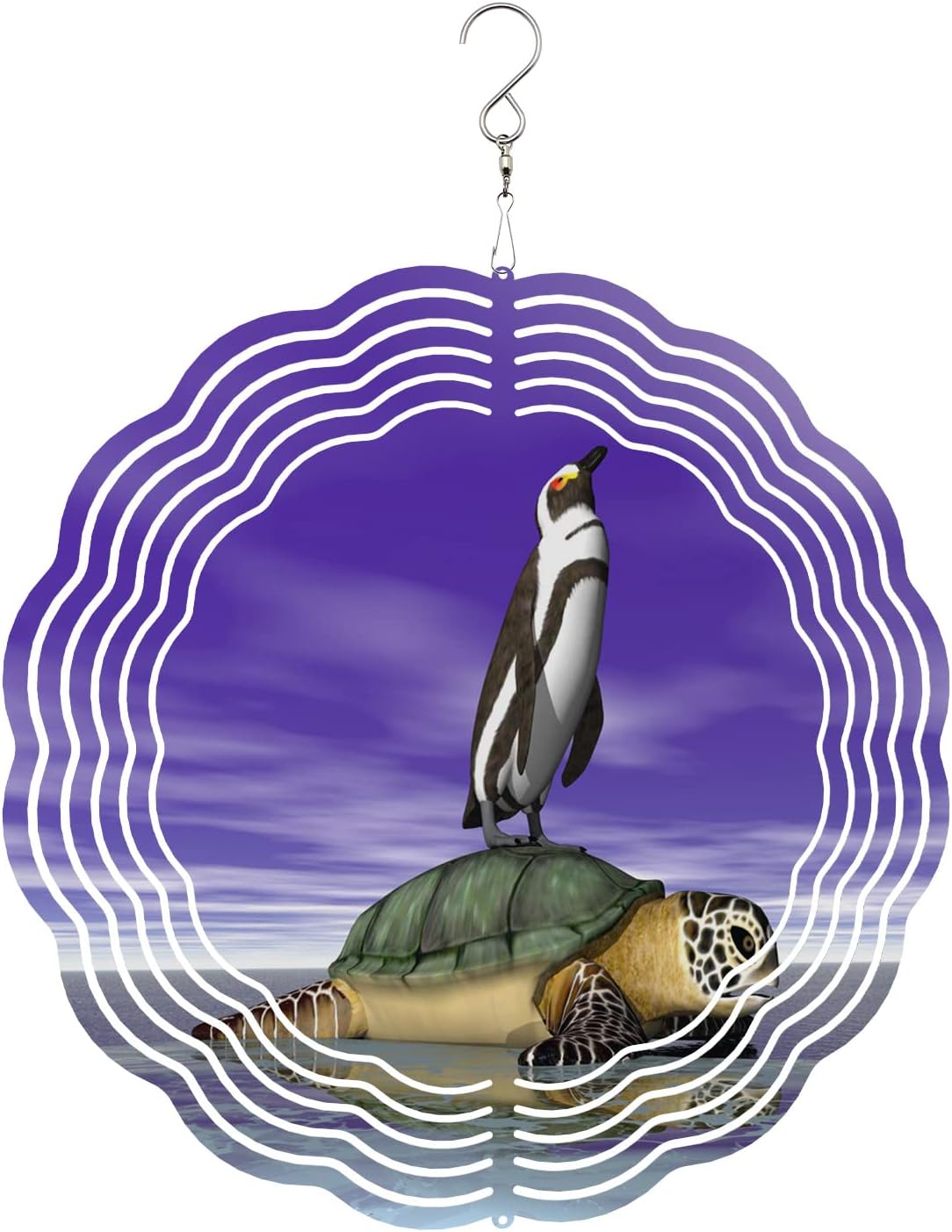 Amazon.com: Antarctica Sea Turtle Penguin Purple Sky Wind Spinners for ...