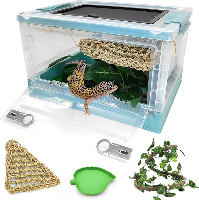 Hamiledyi Foldable Reptile Terrariums Kit, 5PCS Gecko Tank Starter Kits ...