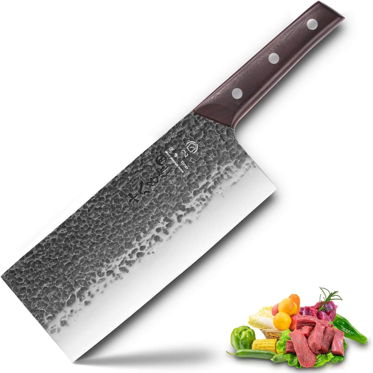 Amazon.com: ZHEN Japanese VG-10 3-Layer Forged Chinese Cleaver, 8 ...