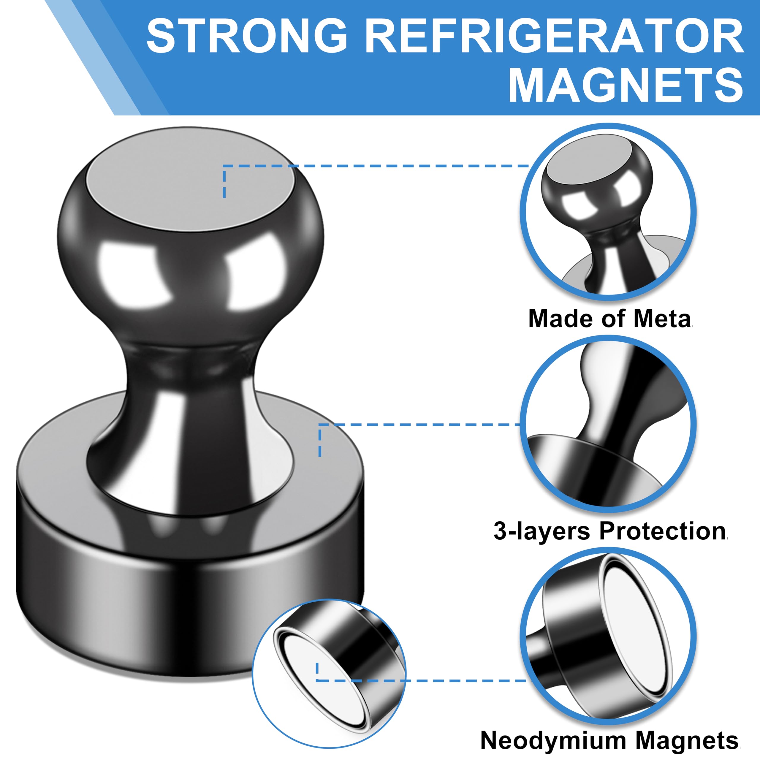 Snapklik.com : Fridge Magnets 16Pcs Refrigerator Whiteboard Small ...