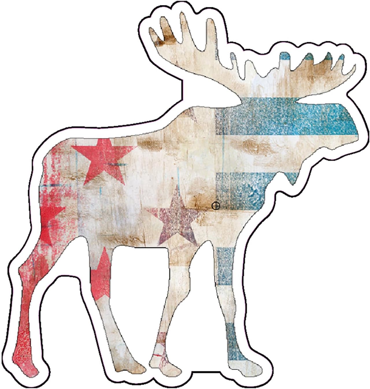 Amazon.com - WickedGoodz Moose Distressed Flag Vinyl Decal - Mountain ...