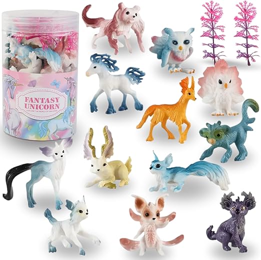 Amazon.com: Liberty Imports 12 Pack Fantasy Creatures Figurines Set ...