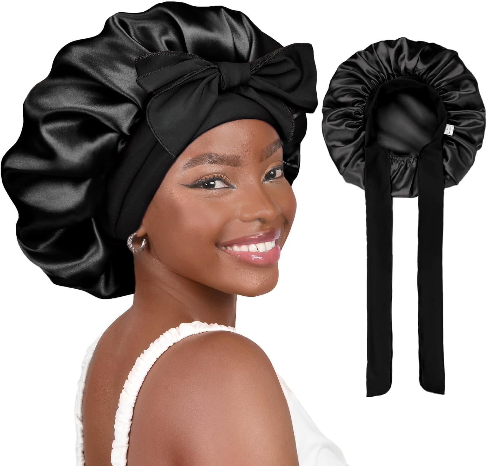 Amazon.com: Kitsch XL Satin Bonnet for Sleeping - Softer Than Silk Hair ...