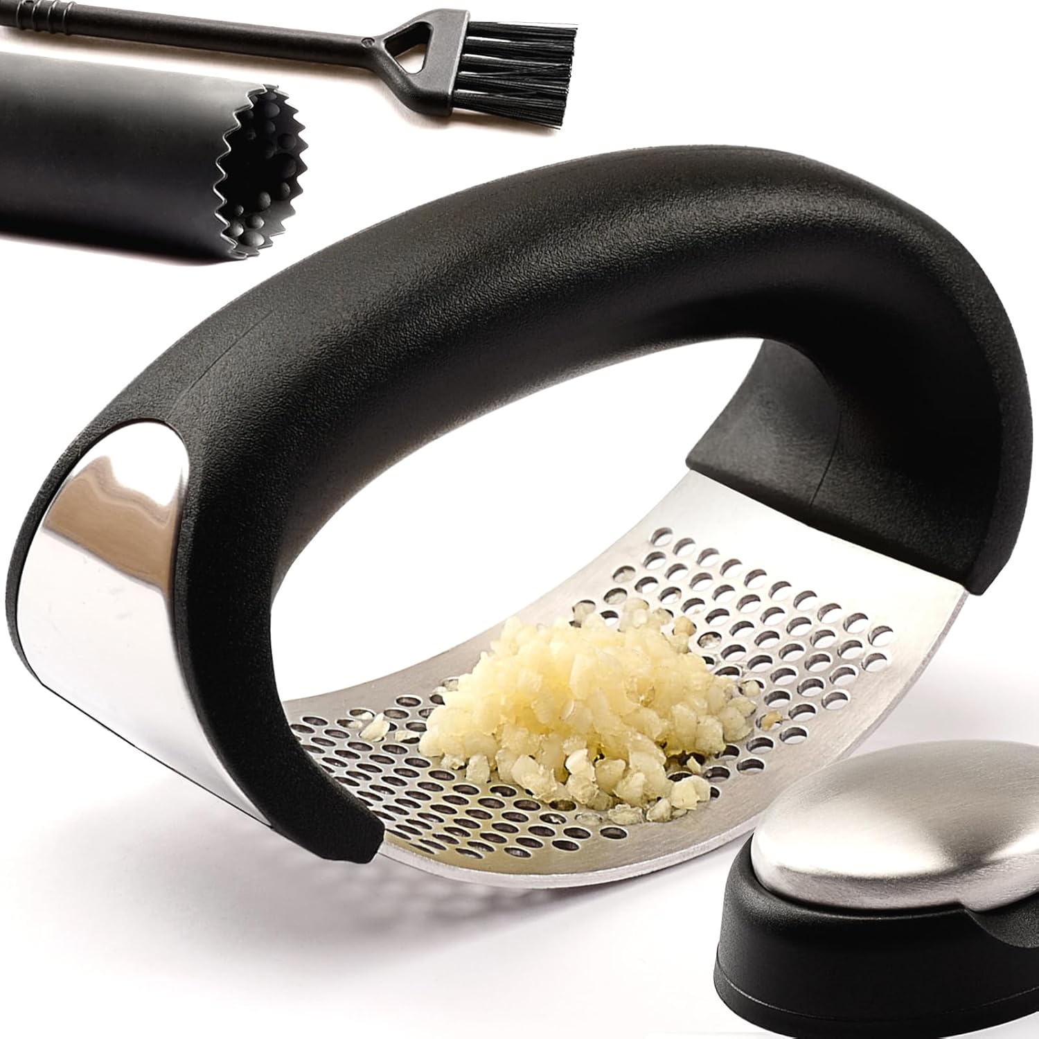 DSL Garlic Press Rocker Set - Premier 304 Food Grade Garlic Crusher ...