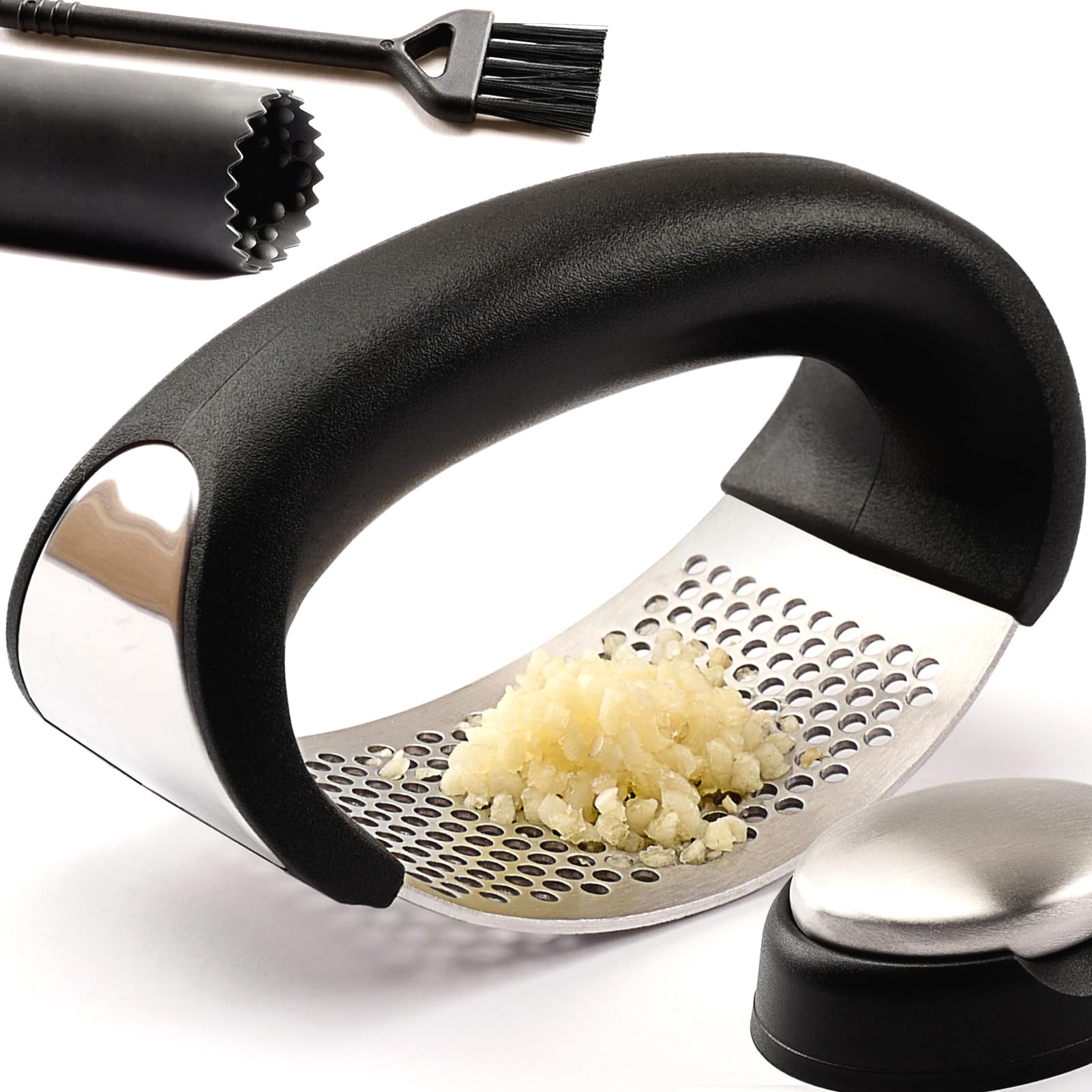 DSL Garlic Press Rocker Set - Premier 304 Food Grade Garlic Crusher ...
