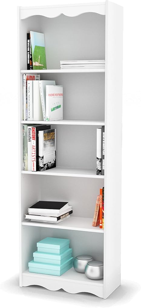 SONAX Hawthorn 72-Inch Tall White Contemporary Bookcase