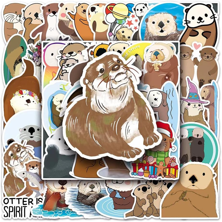 Amazon.com: Otter Stickers |50Pcs Otter Waterproof Vinyl Decals for ...