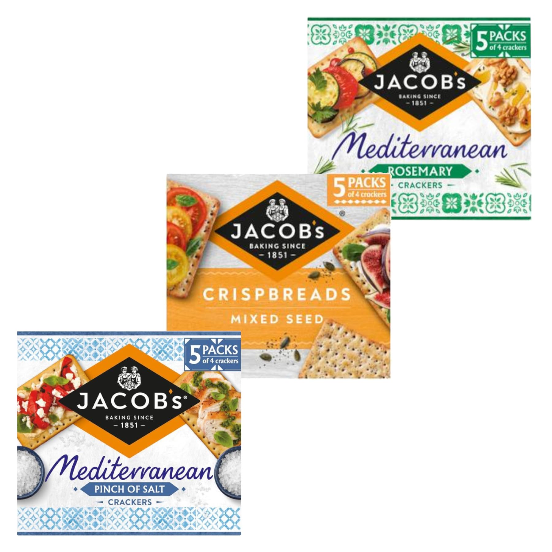 Oven Baked Crispbreads and Cracker Variety Pack - 3 Delicious Flavours ...