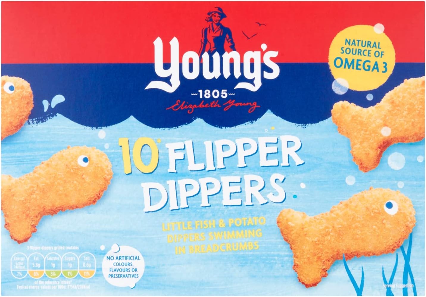 Young's Flipper Dippers Fish Fingers, 10 x 25g (Frozen) : Amazon.co.uk ...