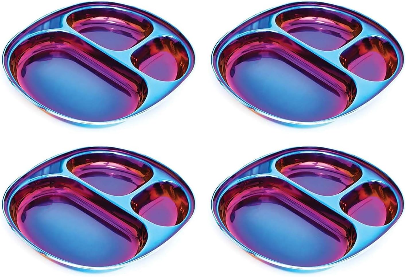 Amazon.com: Ahimsa Stainless Steel Plates for Kids - Divided Plates for ...