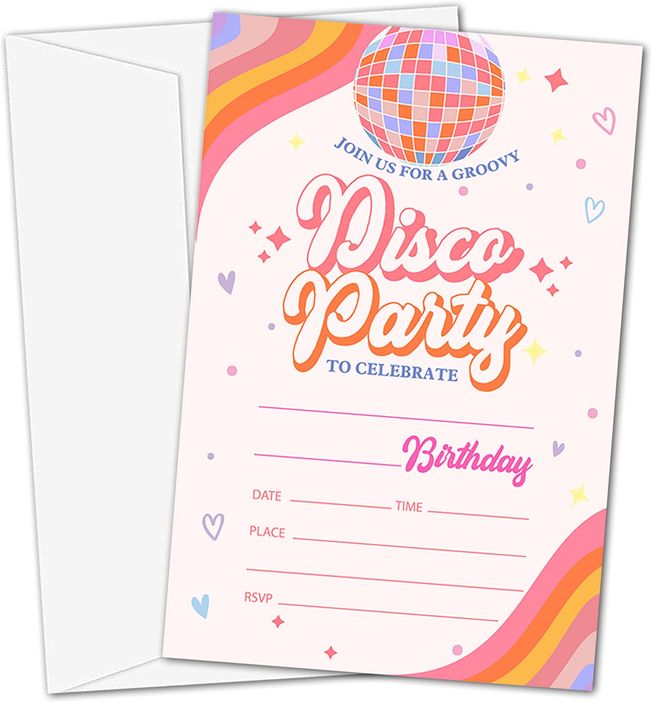 Amazon.com: Groovy Disco Party Birthday Invitation, Retro Dance Party ...