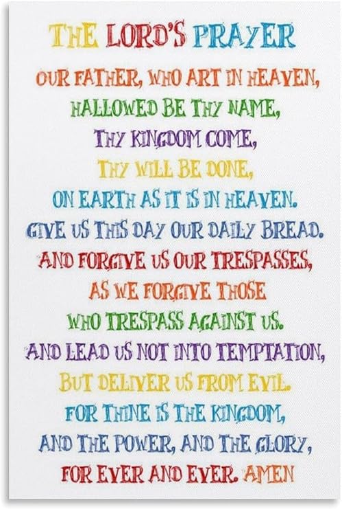 SitrMGH Lords Prayer Poster - Lords Prayer Wall Poster Our Father ...