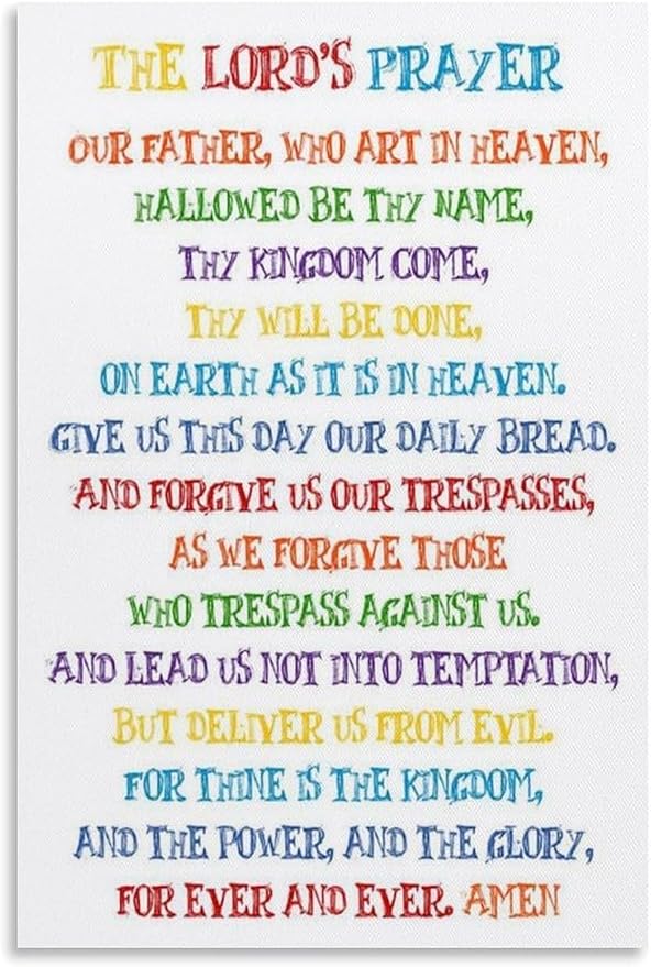 SitrMGH Lords Prayer Poster - Lords Prayer Wall Poster Our Father ...