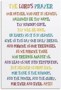 Lords Prayer Poster - Lords Prayer Wall Poster Our Father Prayer Decor ...