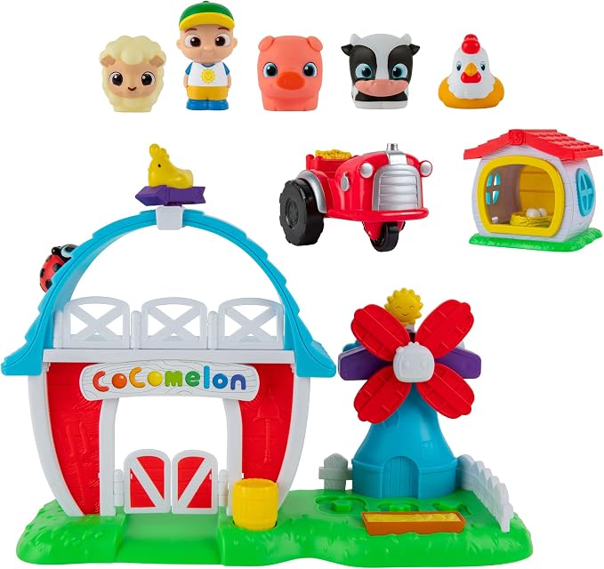 Amazon.com: CoComelon Petting Farm Playset - Features a Farmer Figure ...