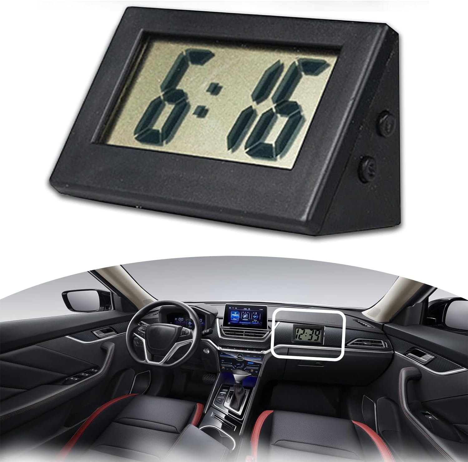 Amazon.com: Slykew Pack-1 Car Mini Digital Clock, 2.1" x 0.9" x 1.1 ...