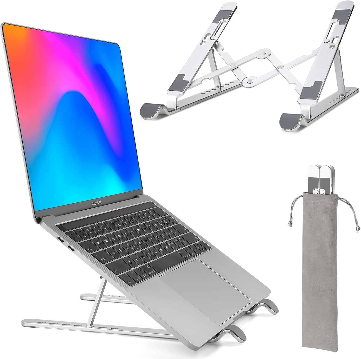 Amazon.com: Laptop Stand for Desk, Adjustable Laptop Riser Foldable ...