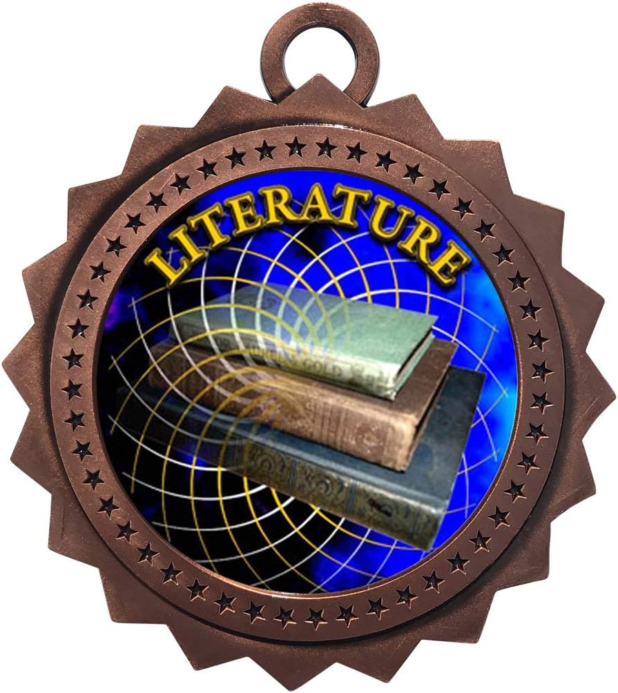 Amazon.com : 10 PK of Literature Bronze Medals Trophy Award with Neck ...