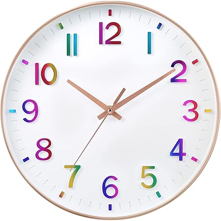 Amazon.com: HZDHCLH White Wall Clocks Battery Operated,12 inch Silent ...