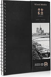 A4 Sketch Books, 200GSM Thick Paper Spiral Bound Sketchbook Hardback ...