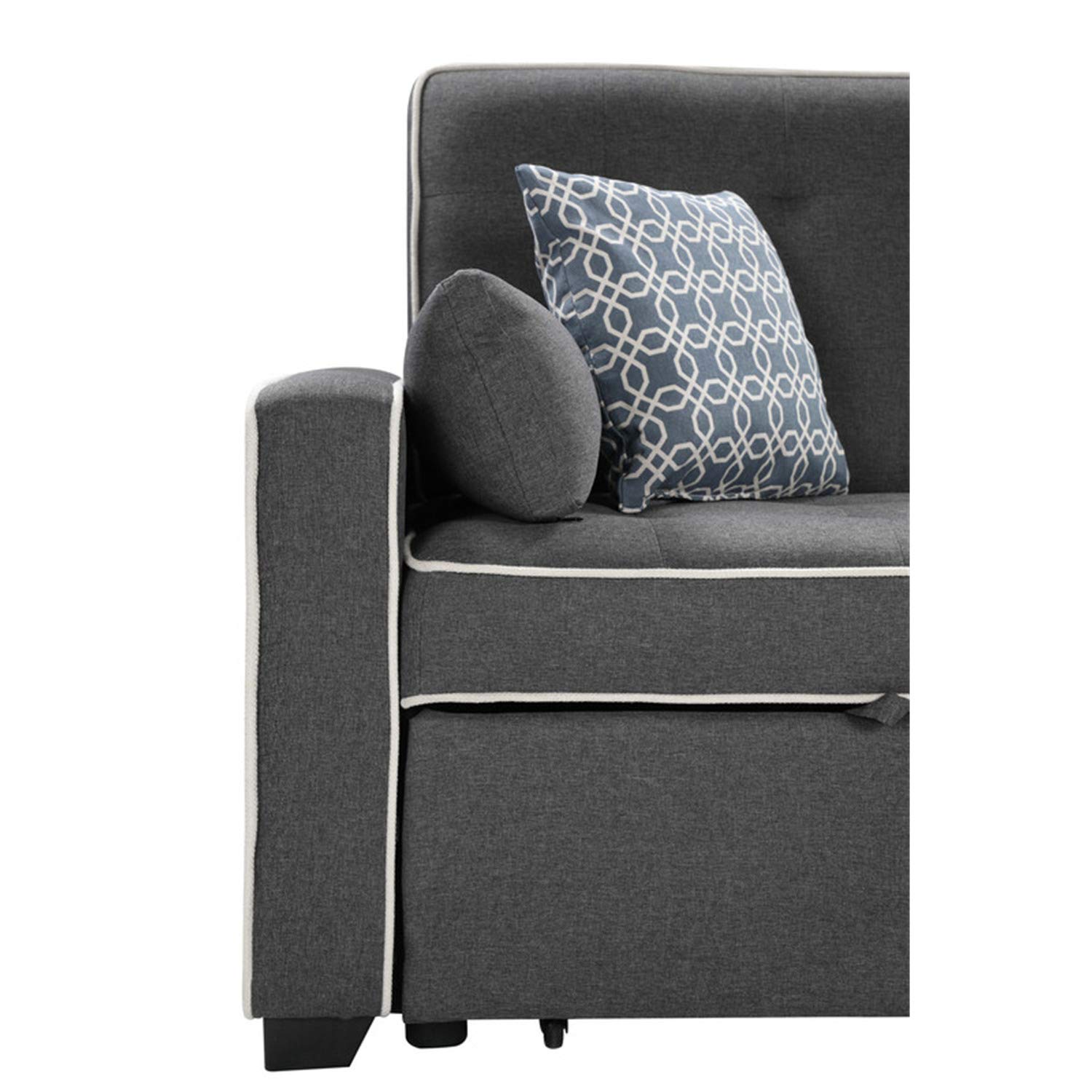 Lilola Home Cody Fabric Sleeper Sofa with 2 USB Charging Ports and 4 ...