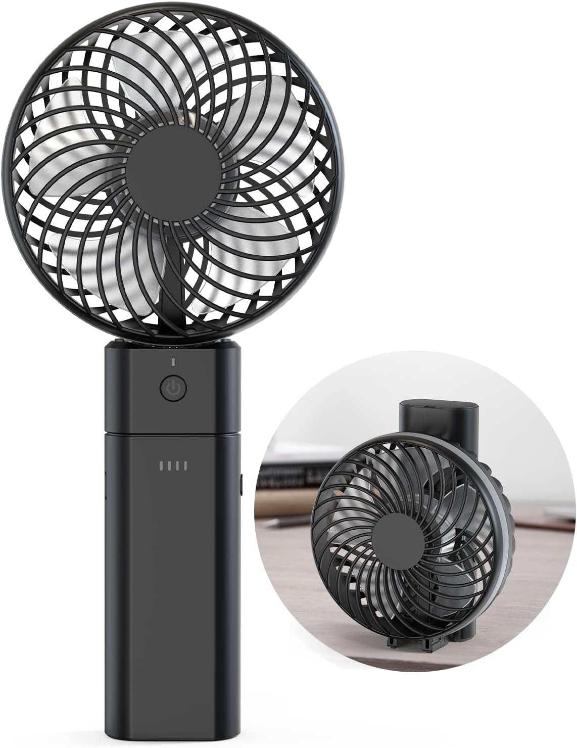 Galros Ventilator USB, Handventilator mit Powerbank 5200mAh, Mini ...